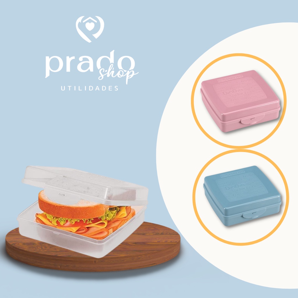 Sanduicheira Plástico Sanremo Pote Para Pão Lanche Merenda | Shopee Brasil