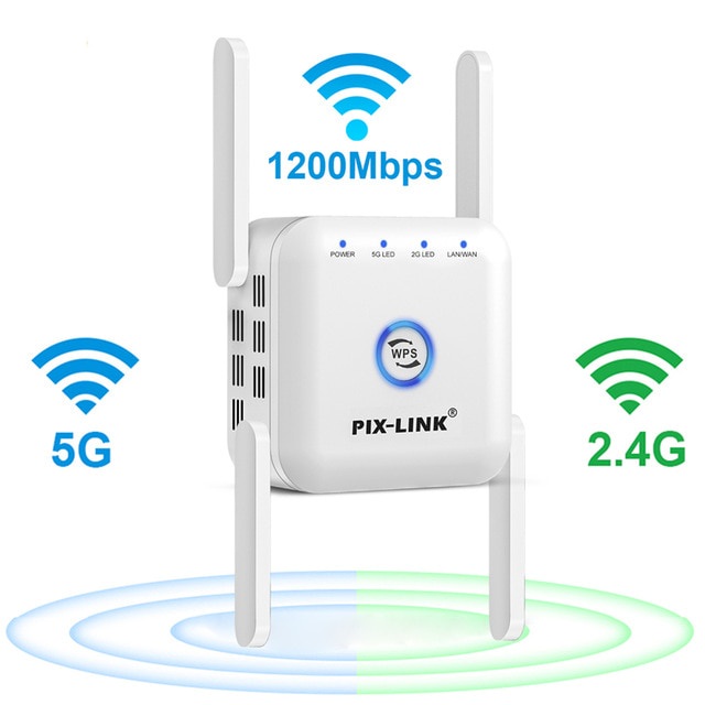 Repetidor WiFi 5G Amplificador 5Ghz Extensor De Longo Alcance 1200M Sem ...