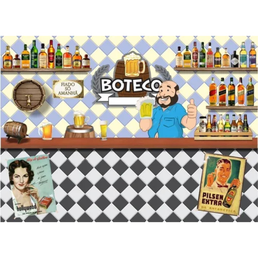 Nosso Boteco Painel Lona Festa Banner Aniversario Lindo | Shopee Brasil