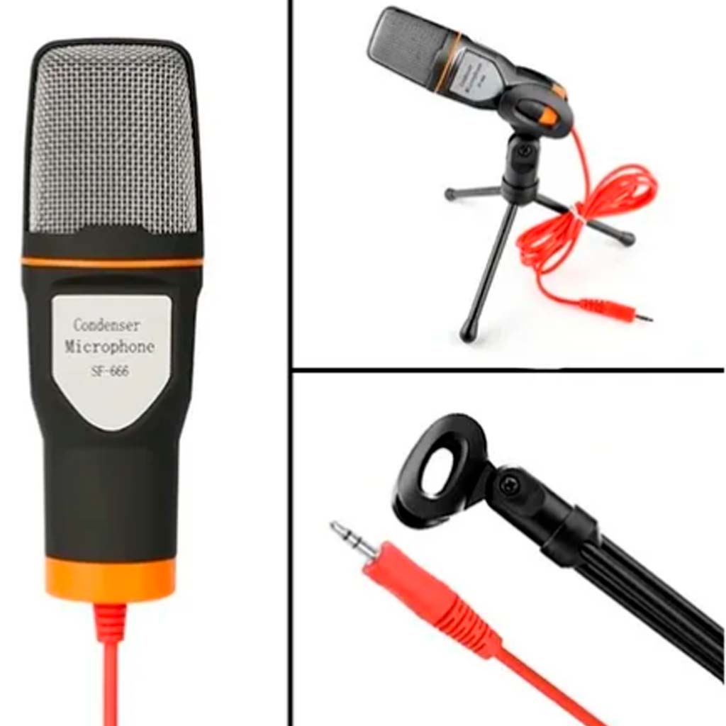 Microfone condensador omnidirecional de mesa + tripé lótus | Shopee Brasil
