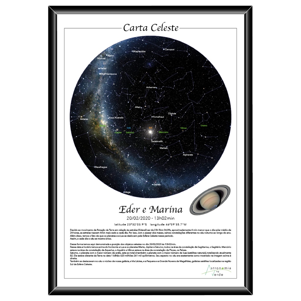 Carta Celeste 51x37 BRANCA PERSONALIZADA | Shopee Brasil