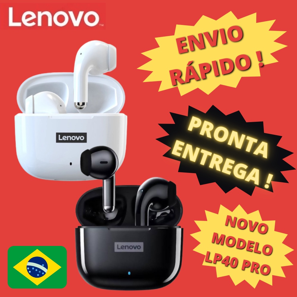Fone de Ouvido Lenovo LP40 Pro Bluetooth Novo Modelo | Shopee Brasil