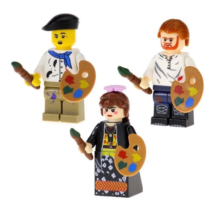 Bonecos Blocos Montar Pintores Van Gogh Picasso Frida Khalo | Shopee Brasil