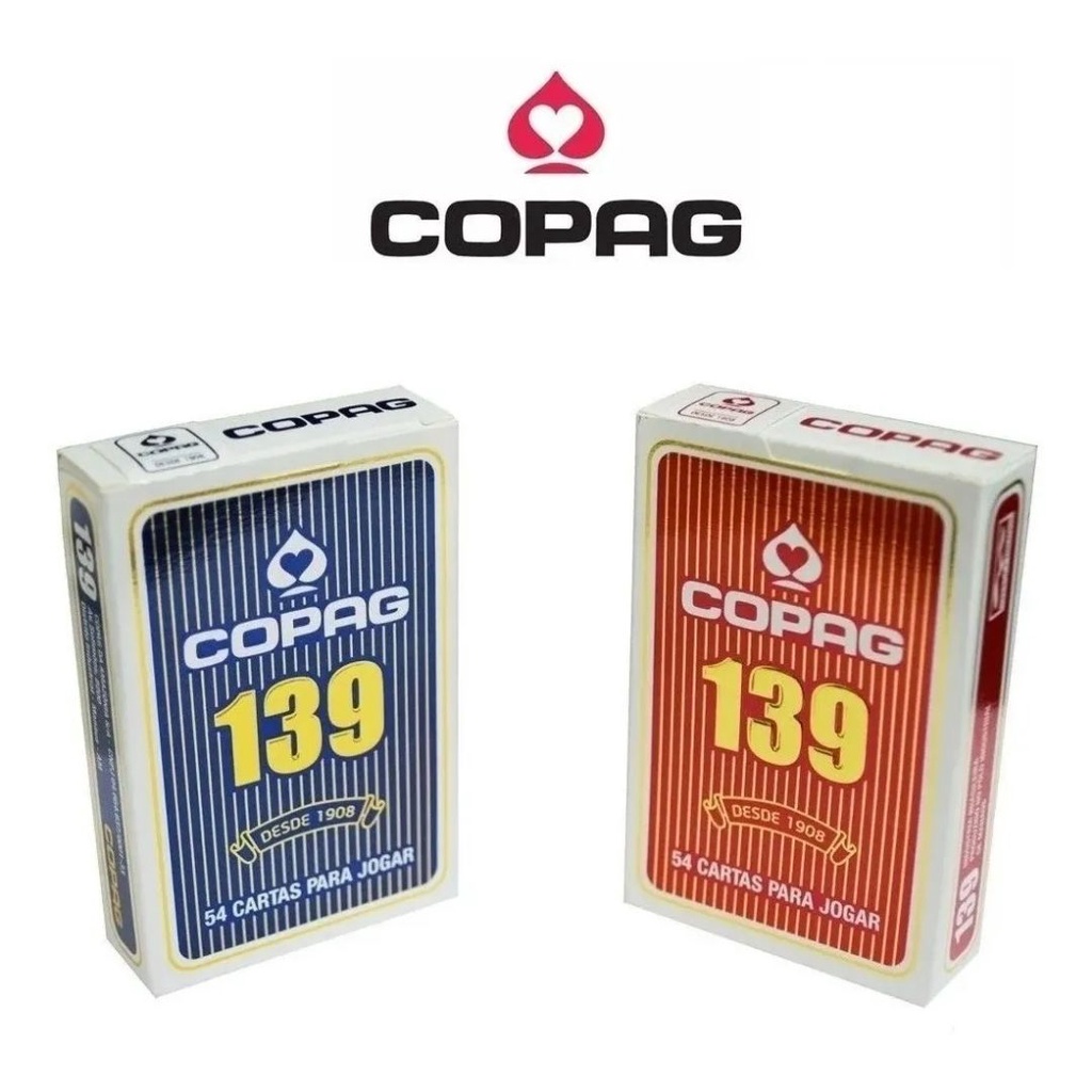 Baralho Copag 2 un 139 Jogo Cartas Profissional Original Naipe | Shopee ...