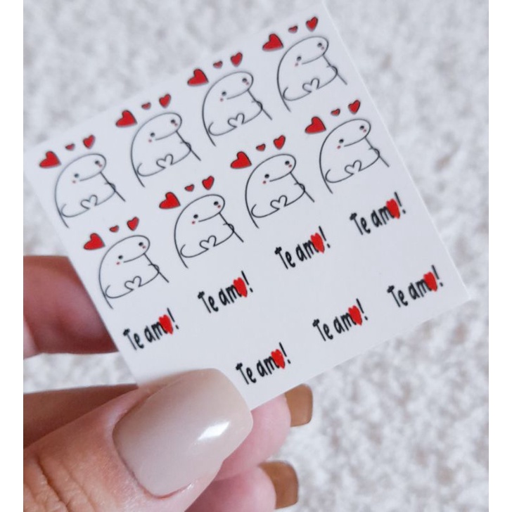 Película adesivo decoração unhas Nail Art manicure memes boneco flork ...