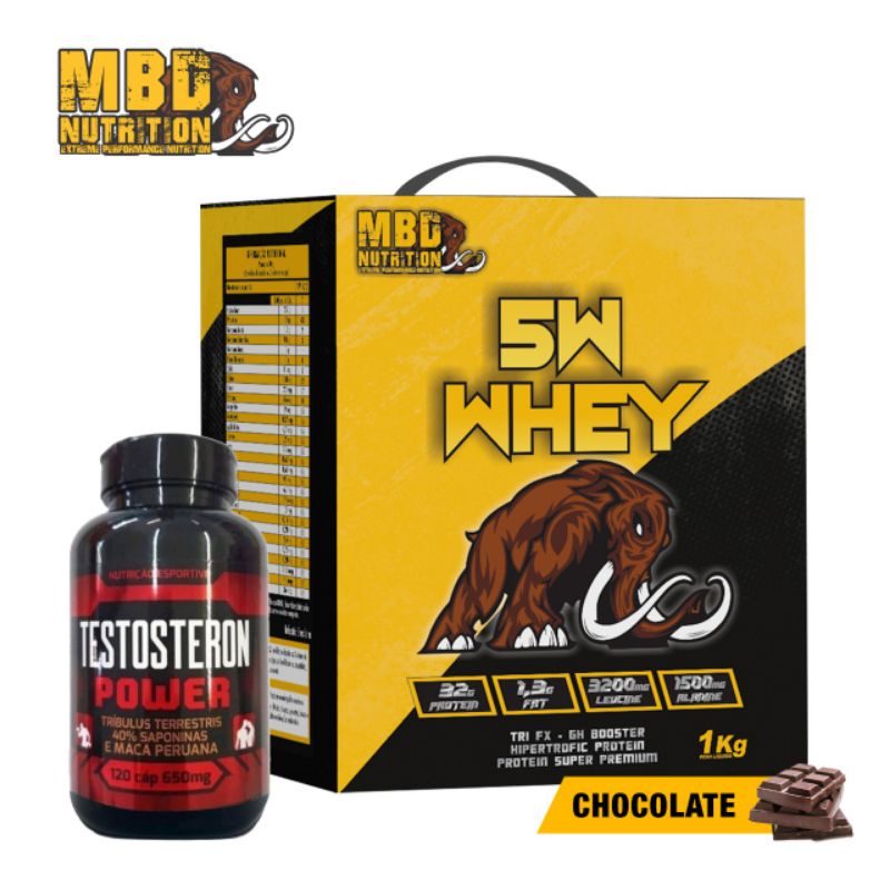 Whey Protein 1kg MBD NUTRITION + Testosteron Power 120caps (PROMOÇÃO ...
