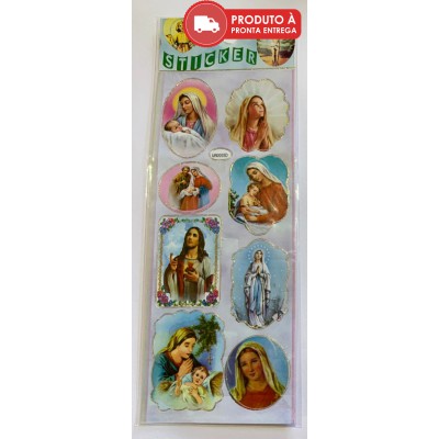 Cartelas Adesivos Sticker Religioso! Nossa Senhora, Jesus e Sagrada ...