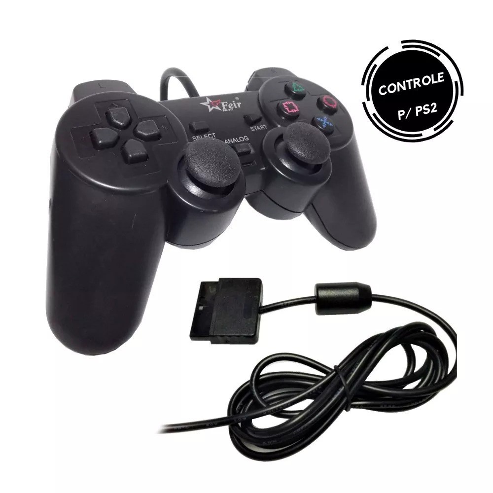 Controle Joystick Para Playstation 2 Preto Analógico Ps2 | Shopee Brasil