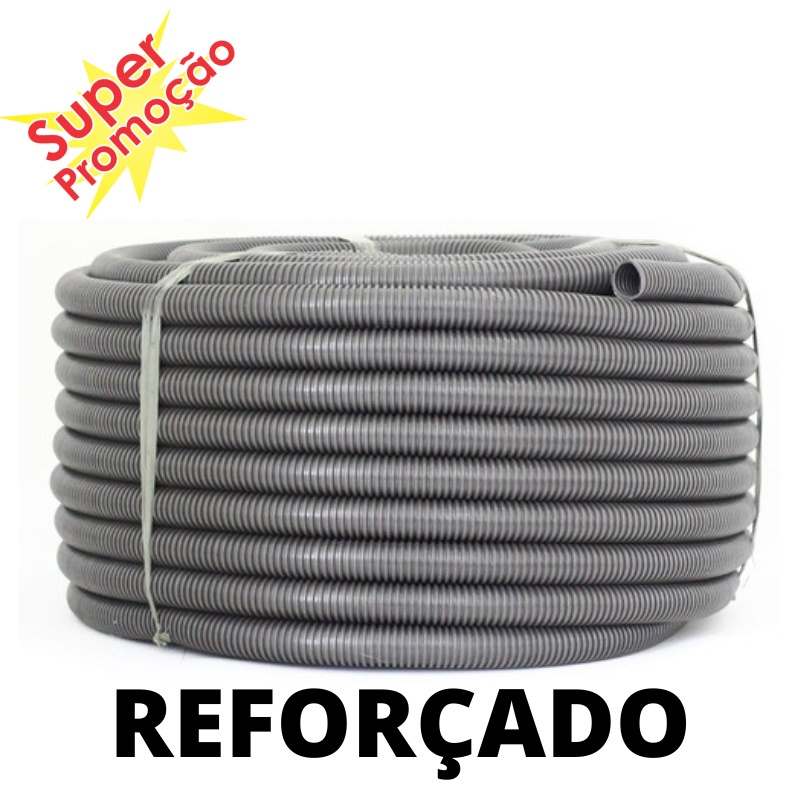 Conduite Eletroduto 3/4 Reforçado Cinza Rolo 50Mt Elétrico | Shopee Brasil