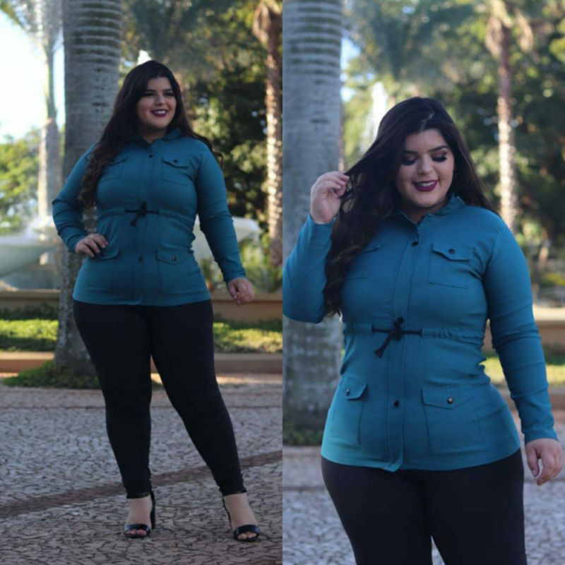Parka Bengaline Plus Size Tamanho Grande Gordinha | Shopee Brasil