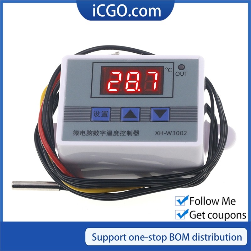 XH-W3002 Controle De Termostato/Termogulator Digital Com Claro Led DC 110V-220V 24V 12V | Shopee ...