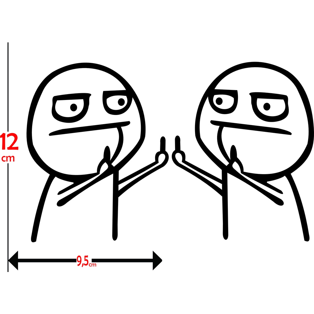 Kit 2 Adesivos Meme Dedo Do Meio Carro Moto Direito Esquerdo | Shopee ...