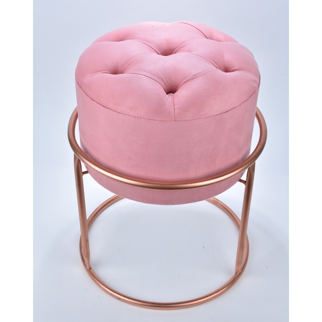 Puff Banqueta decorativo para sala quarto Pufe Argola Redondo Capitonê Veludo D28 Suporta até ...