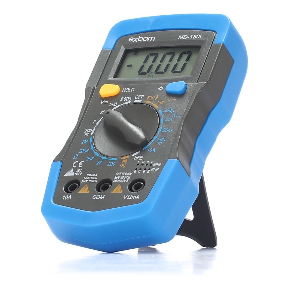 Multimetro Digital Profissional Exbom Md-180l com Bateria | Shopee Brasil