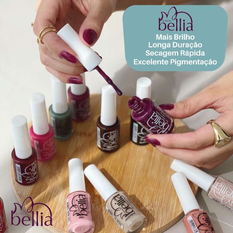 Esmaltes Bellia Cremosos,tratamentos,cintilantes E Glitters/ Cores A ...