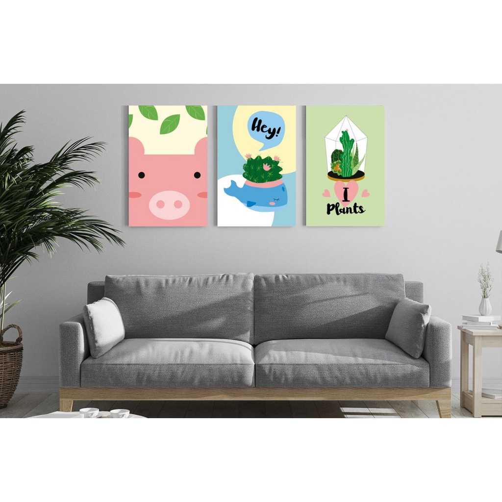 Kit Quadros Decorativo Plantas sss 3 peças 20x30 mdf alta qualidade ...