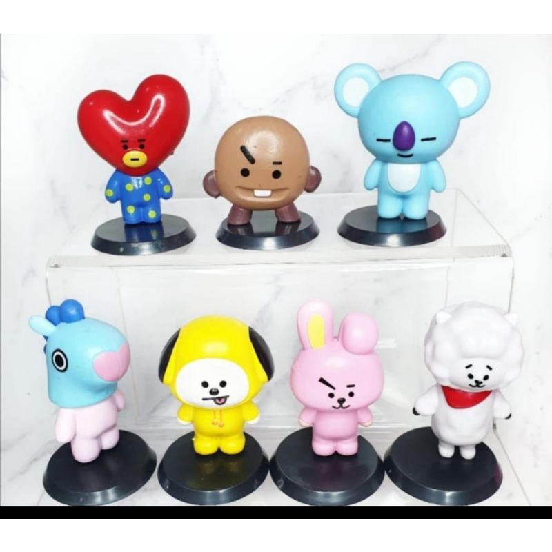 Conjunto De Figuras Bt21 7 bts Toy topper | Shopee Brasil
