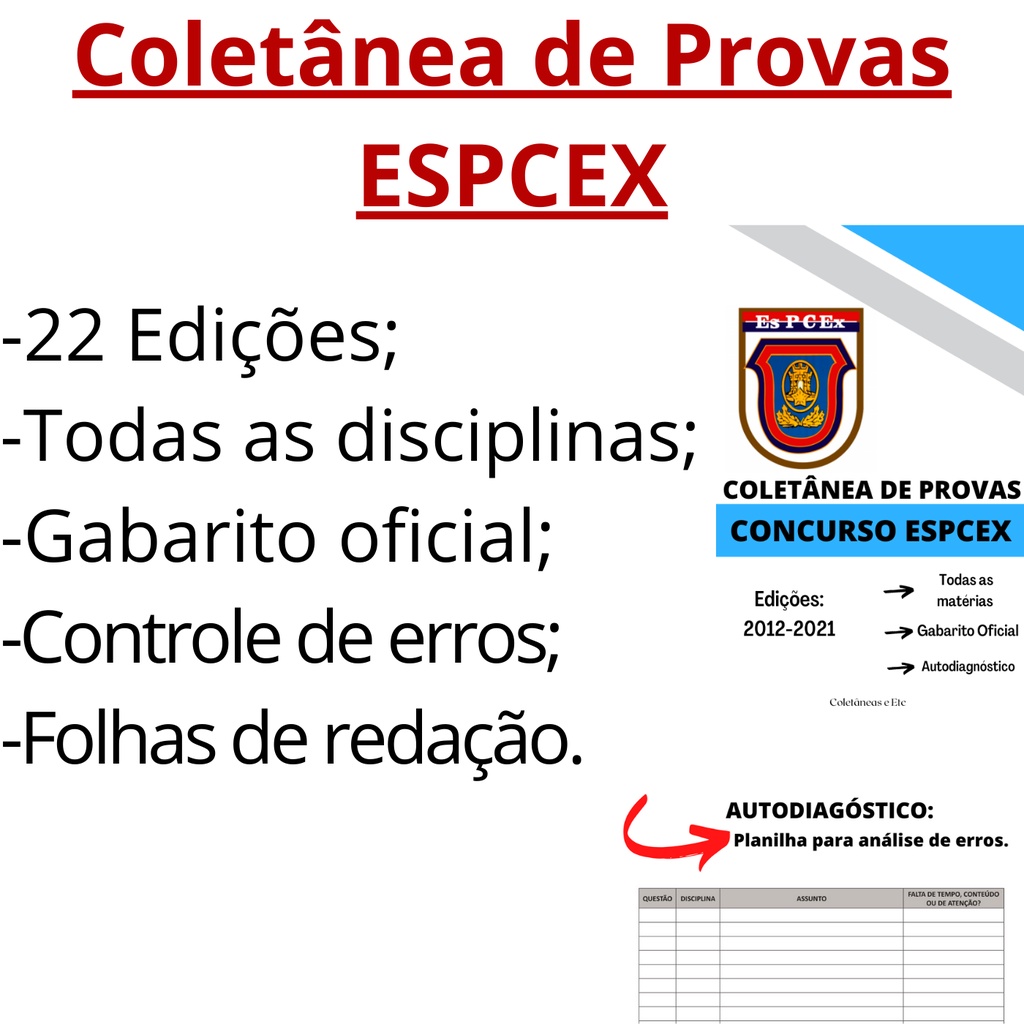 Coletânea De Provas Antigas Espcex (2000-2021) Apostila Impressa ...