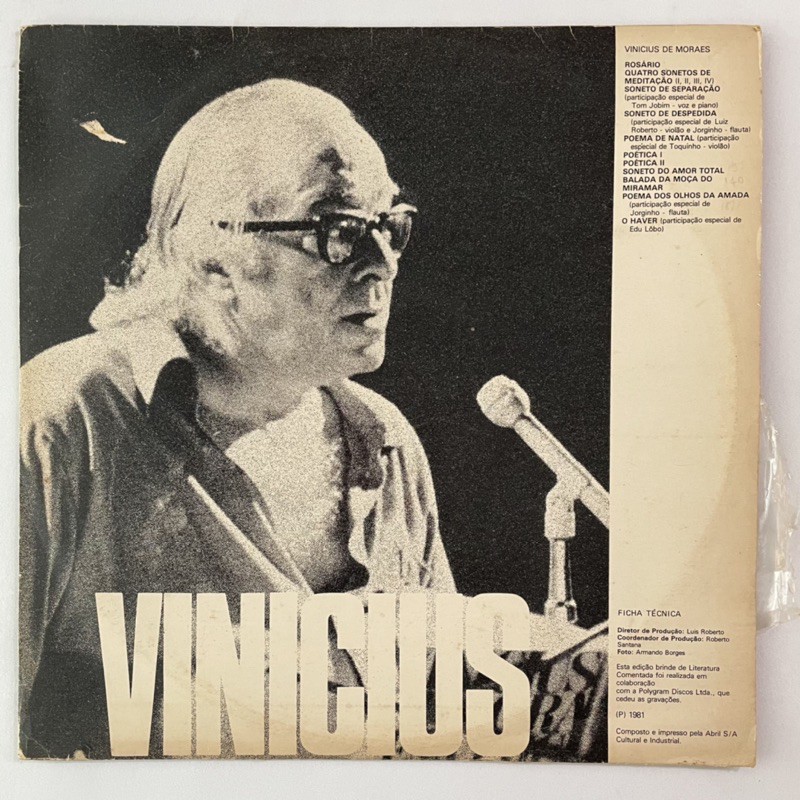 LP Vinicius e Drummond (1981) - Vinícius de Moraes e Carlos Drummond de Andrade | Shopee Brasil