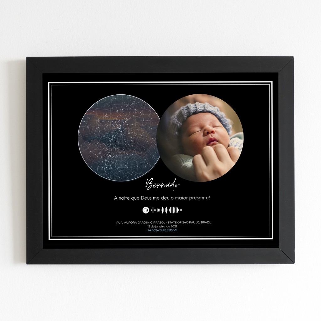 Quadro - Mapa das estrelas / Mapa Estelar / Meu Céu / Mapa Celeste ...