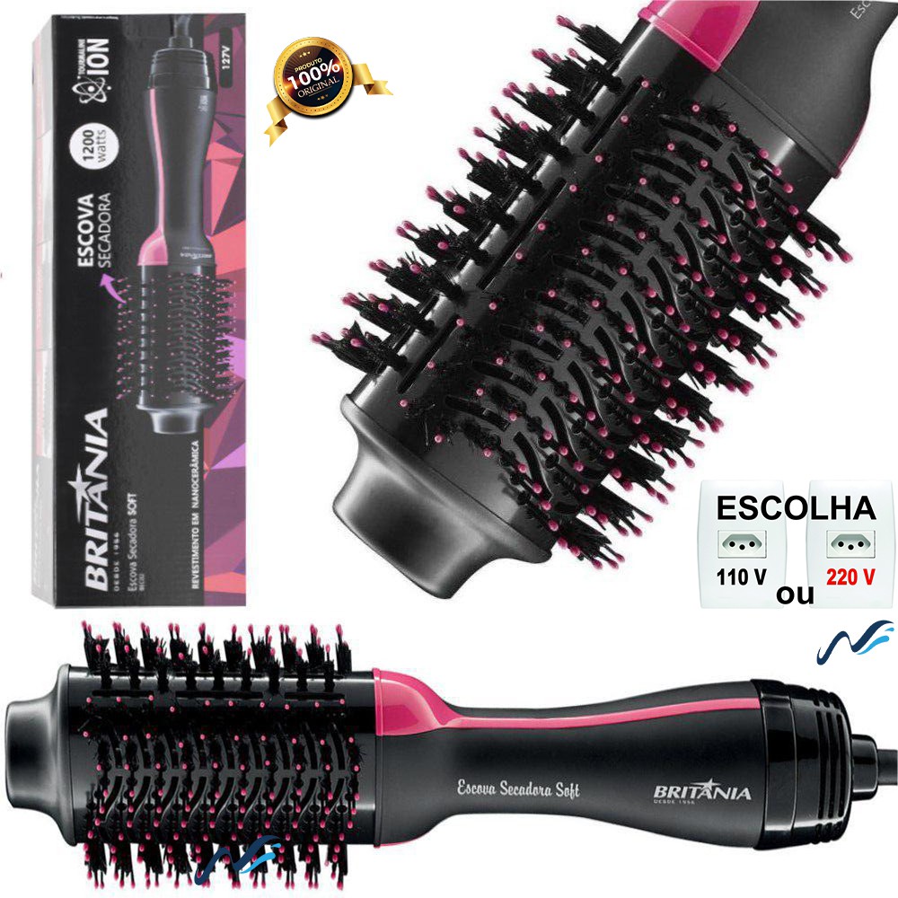 Escova Secadora e Alisadora Britânia Bec02 Soft 1200w ORIGINAL bec-02 ...