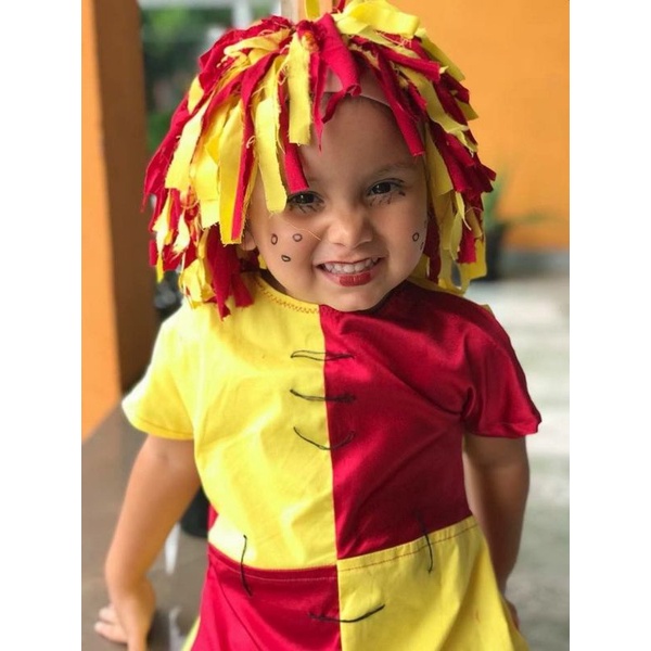 fantasia Emília fantasia emilia sítio do pica pau amarelo com peruca ...