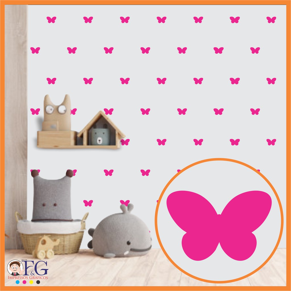 Kit 150 Adesivo Borboleta de Parede decorativo (Pequena 3x4,5cm ...