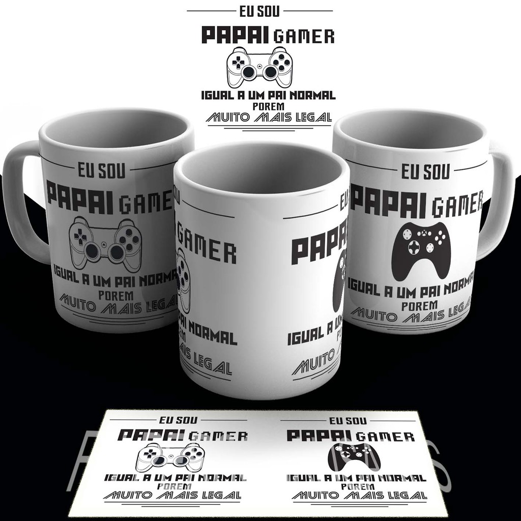 Caneca personalizada Papai Gamer - Branca | Shopee Brasil