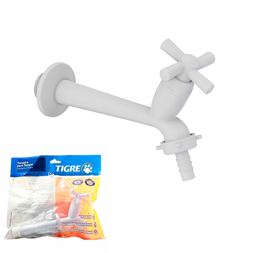 Torneira Tanque ABS Cross 15cm 1/2 e 3/4 BR TIGRE ref 457 | Shopee Brasil