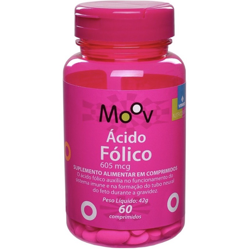 Ácido Fólico Previne Cabelos Brancos / Auxilia Gravidez - 60 Comprimidos - Moov Vitamed | Shopee ...
