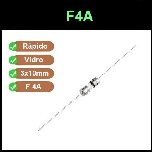6 Mini Fusível de Vidro Axial 3x10mm F4a 4a 4000ma 250v | Shopee Brasil