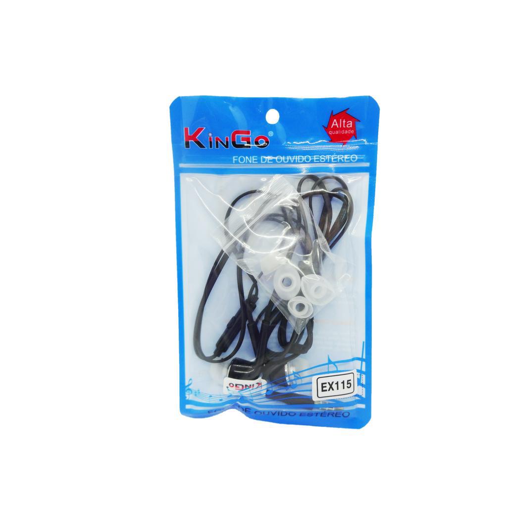Fone De Ouvido Para Celular Ex115 Kingo Estéreo Com Microfone | Shopee Brasil