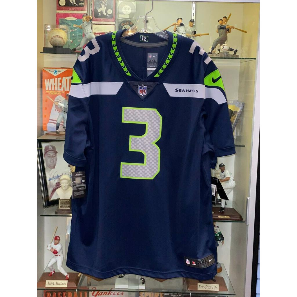Homens Camisa 2023NFL Seattle Seahawks Russell Wilson Neon Green ...