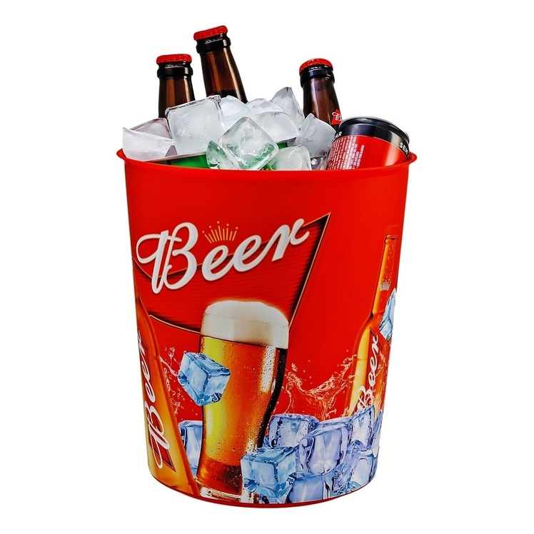 Balde Para Cerveja Gelo Bebidas 7 Litros Decorado Budweiser | Shopee Brasil