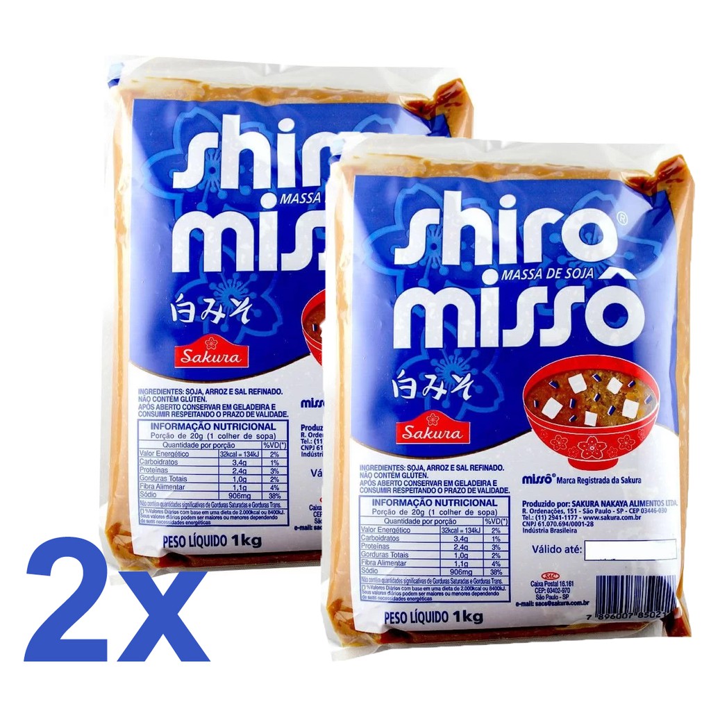2 Missoshiro Saudável de Massa de Soja Misso Shiro Sakura 1kg - Nature ...