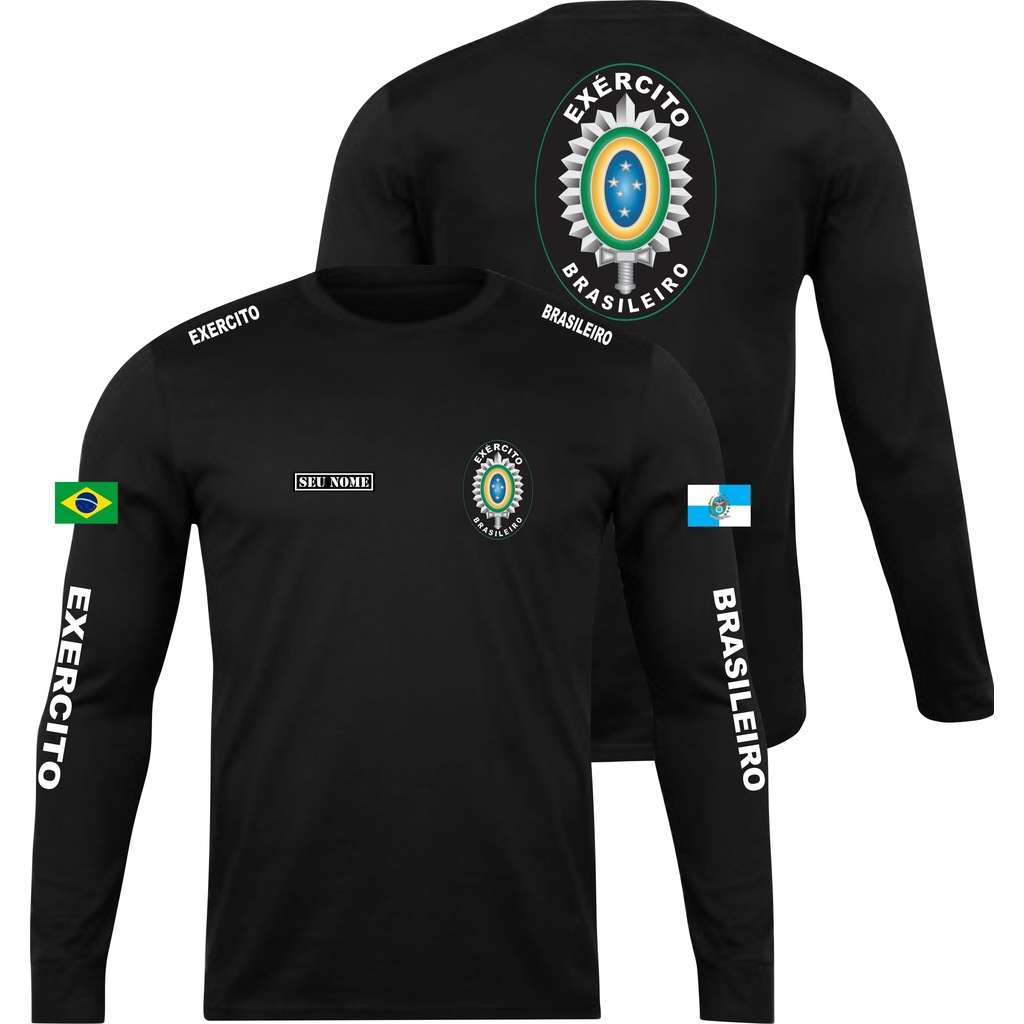 Camisa Camiseta Manga Longa Militar Exercito Brasileiro Eb | Shopee Brasil