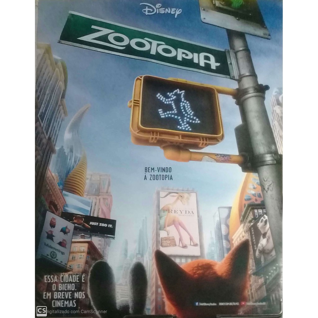 Cartaz De Cinema - Zootopia - Disney - 94x64 | Shopee Brasil