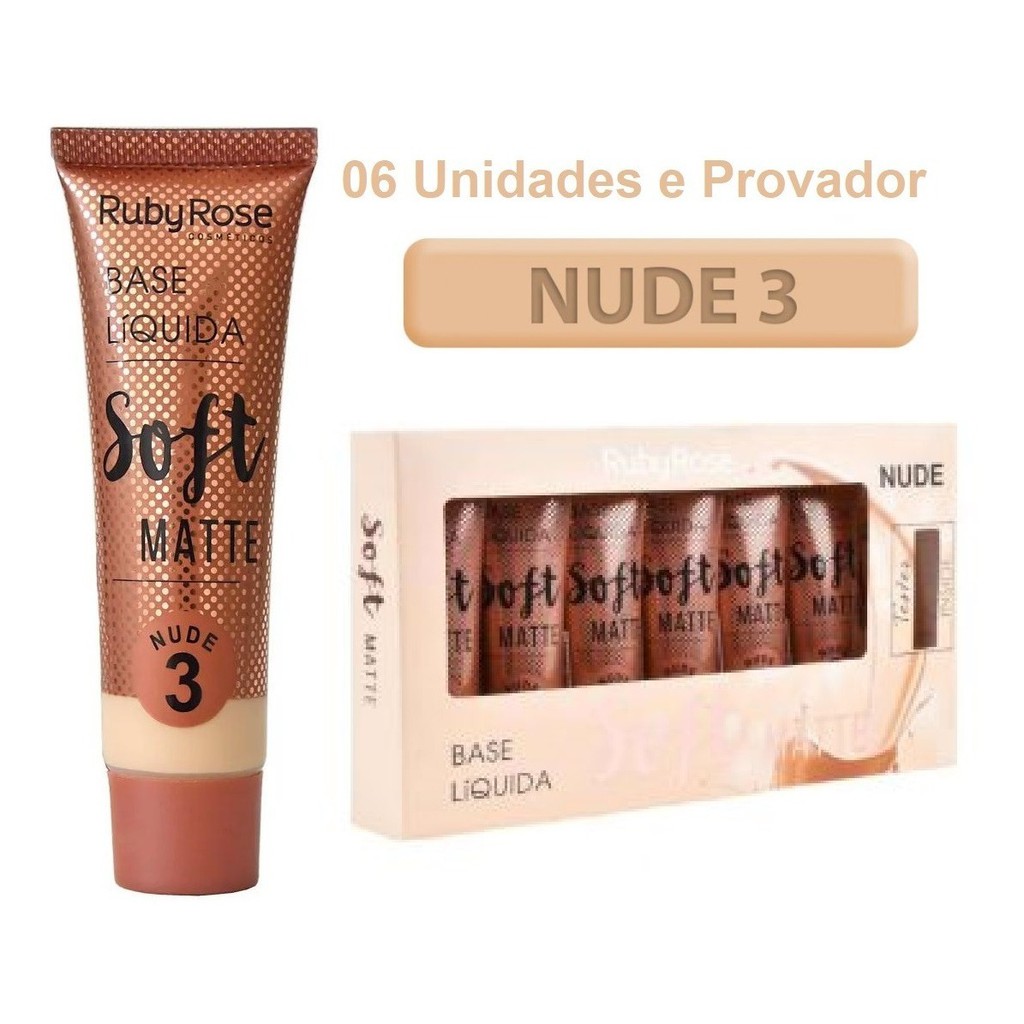 12 Base Soft Matte Ruby Rose Atacado Hb8050 | Shopee Brasil