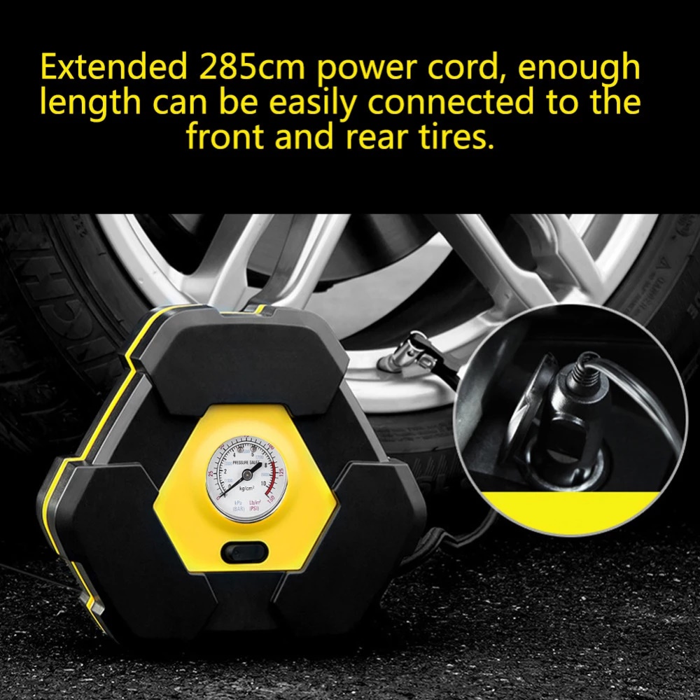 Mini Compressor de Ar p/ carro Portátil com Mangueira Embutida 12v 150 ...