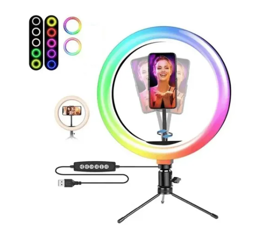 Ring Light 8 polegada Colorida 20 com Tripe De Mesa Youtuber | Shopee ...