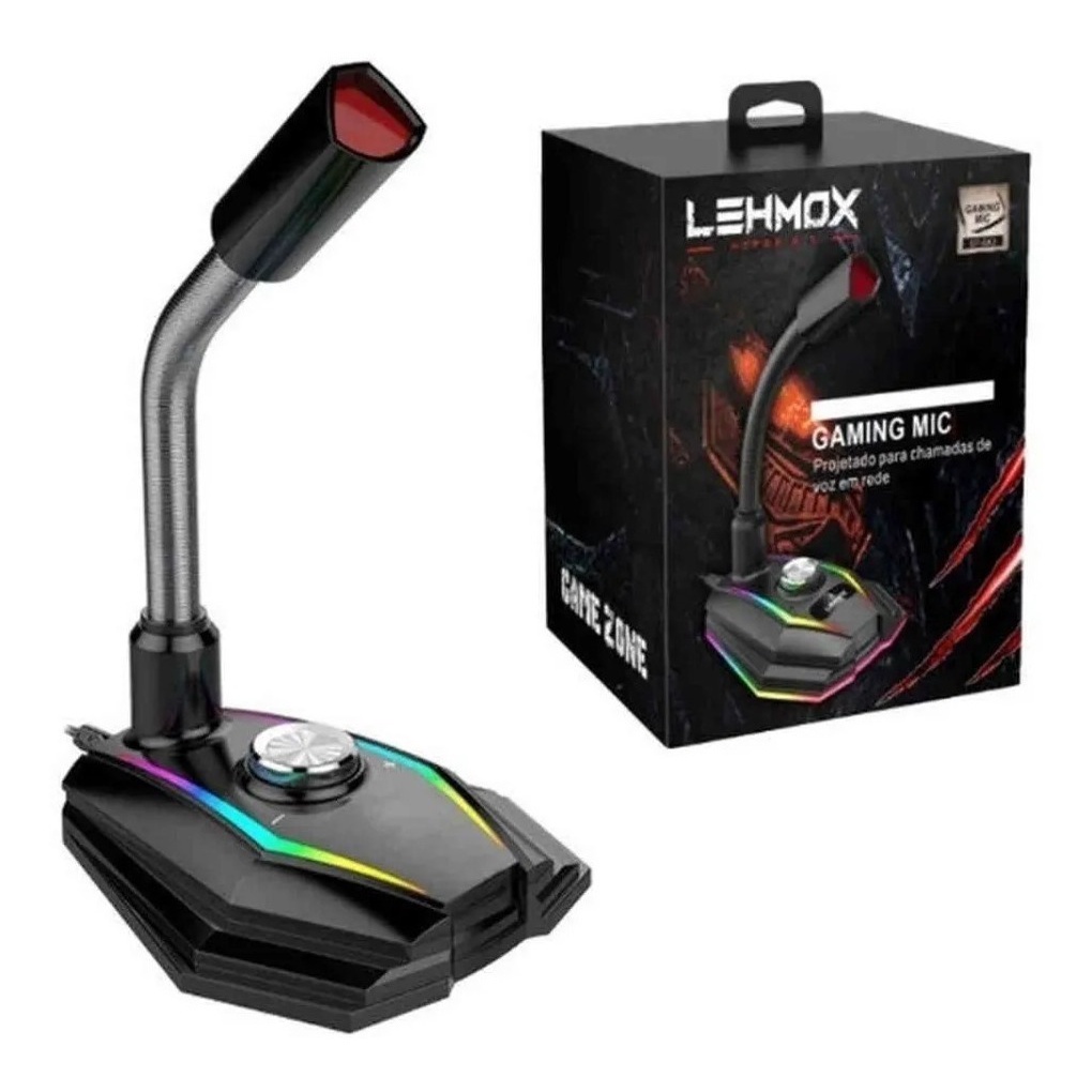 Microfone Gamer Rgb Mesa Usb Gaming Plug E Play Havit Jogos | Shopee Brasil