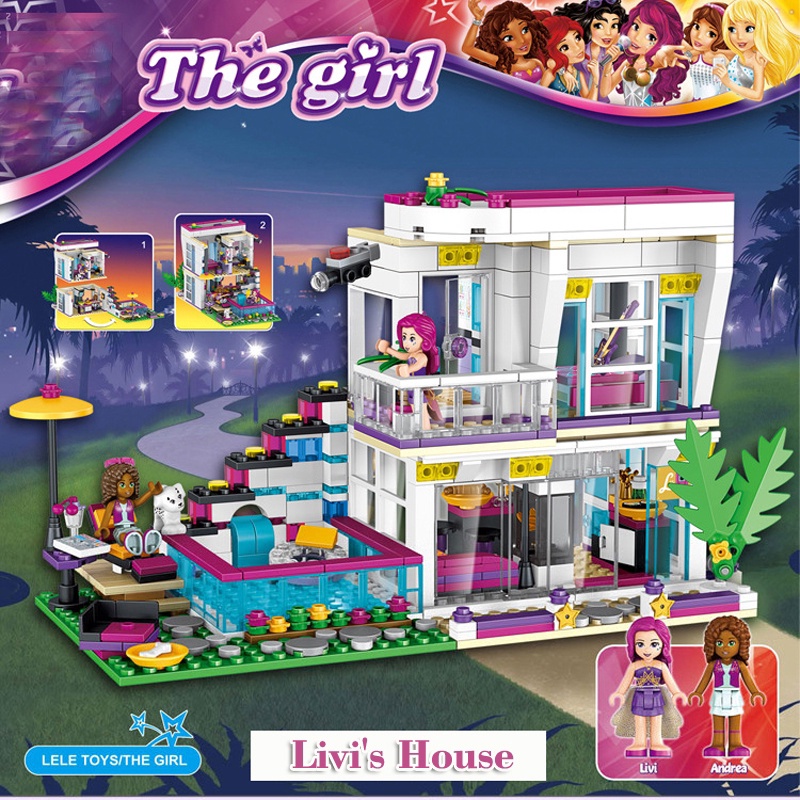 BMZ 598PCS Lego Friends Series Girl Villa Estrela Blocos De Construção ...