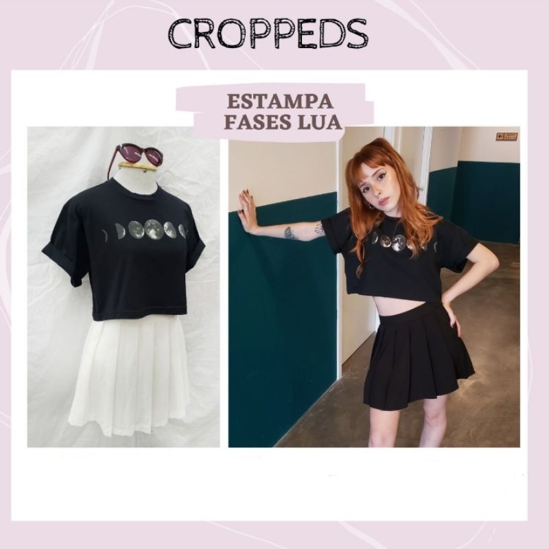 Cropped Fases da Lua | Shopee Brasil