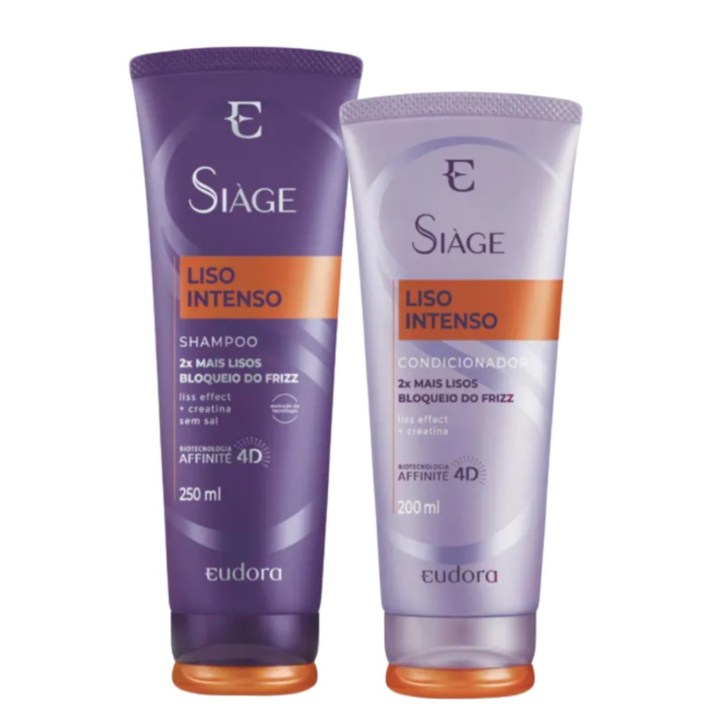 Kit Shampoo E Condicionador Liso Intenso - Siage Eudora - Para Cabelos ...