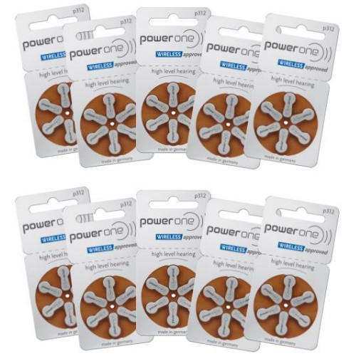 60 Pilhas Auditivas P312 Pr41 Aparelho Auditivo - Power One | Shopee Brasil