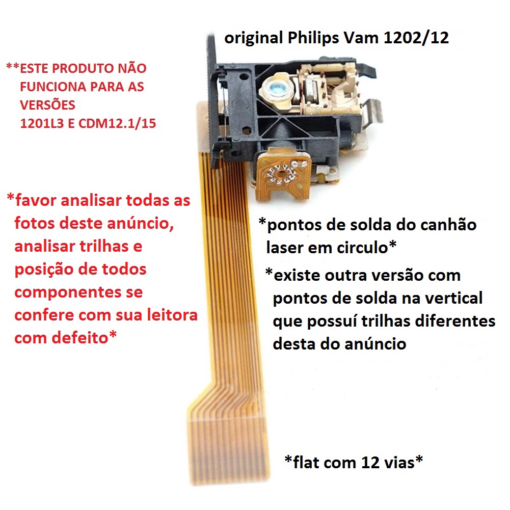 Unidade Óptica Vam 1202/12 Philips 1202 Original (Ler Detalhes ...