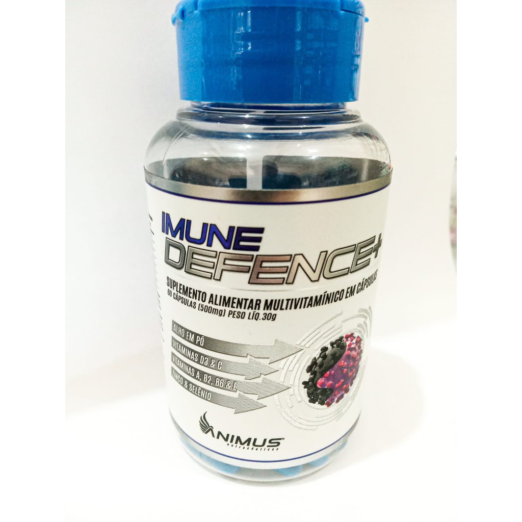VITAMINA IMUNE DEFENCE+ SUPLEMENTO ALIMENTAR 500 MG C/60 CPS COM ALHO ...
