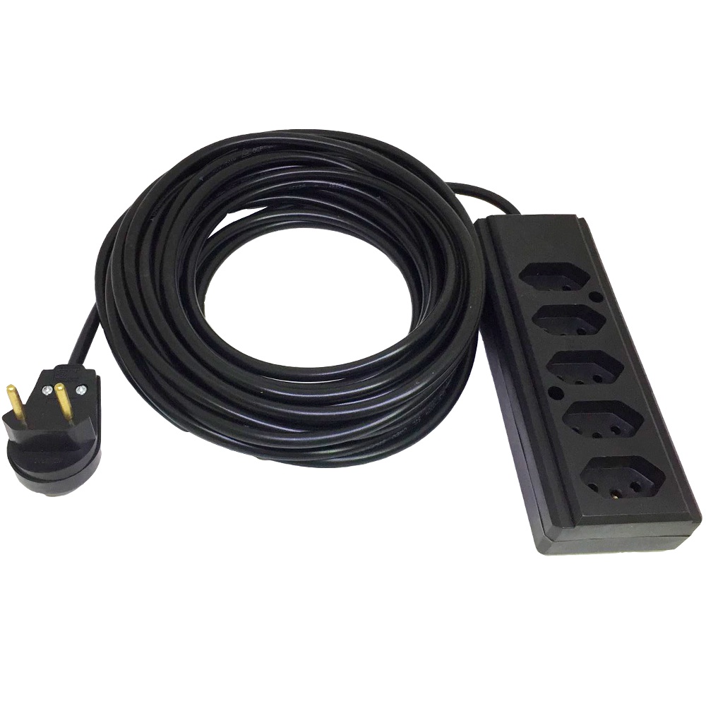 Extensão Elétrica 10a 4 Metro 5 Tomadas Cabo Pp 2x2,5mm | Shopee Brasil