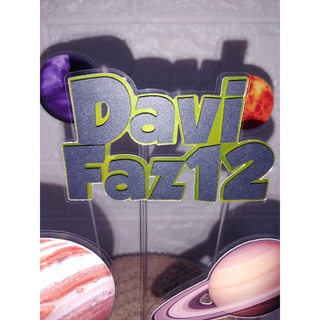 Kit Topper Topo de Bolo Planetas do Sistema Solar Personalizado ...