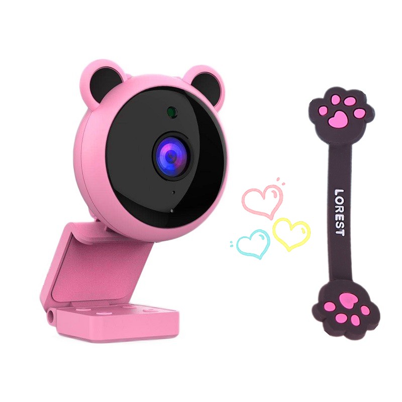 Pink Webcam 1080P Câmera HD Focus Night Vision Microfone Embutido De ...